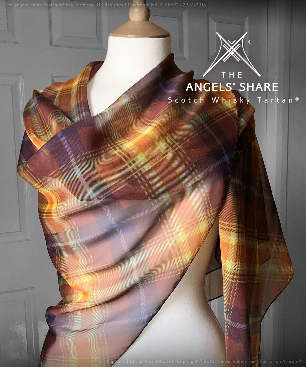 The Angels Share Scotch Whisky Tartan Paris Chiffon Large Scarf THE TARTAN ARTISAN