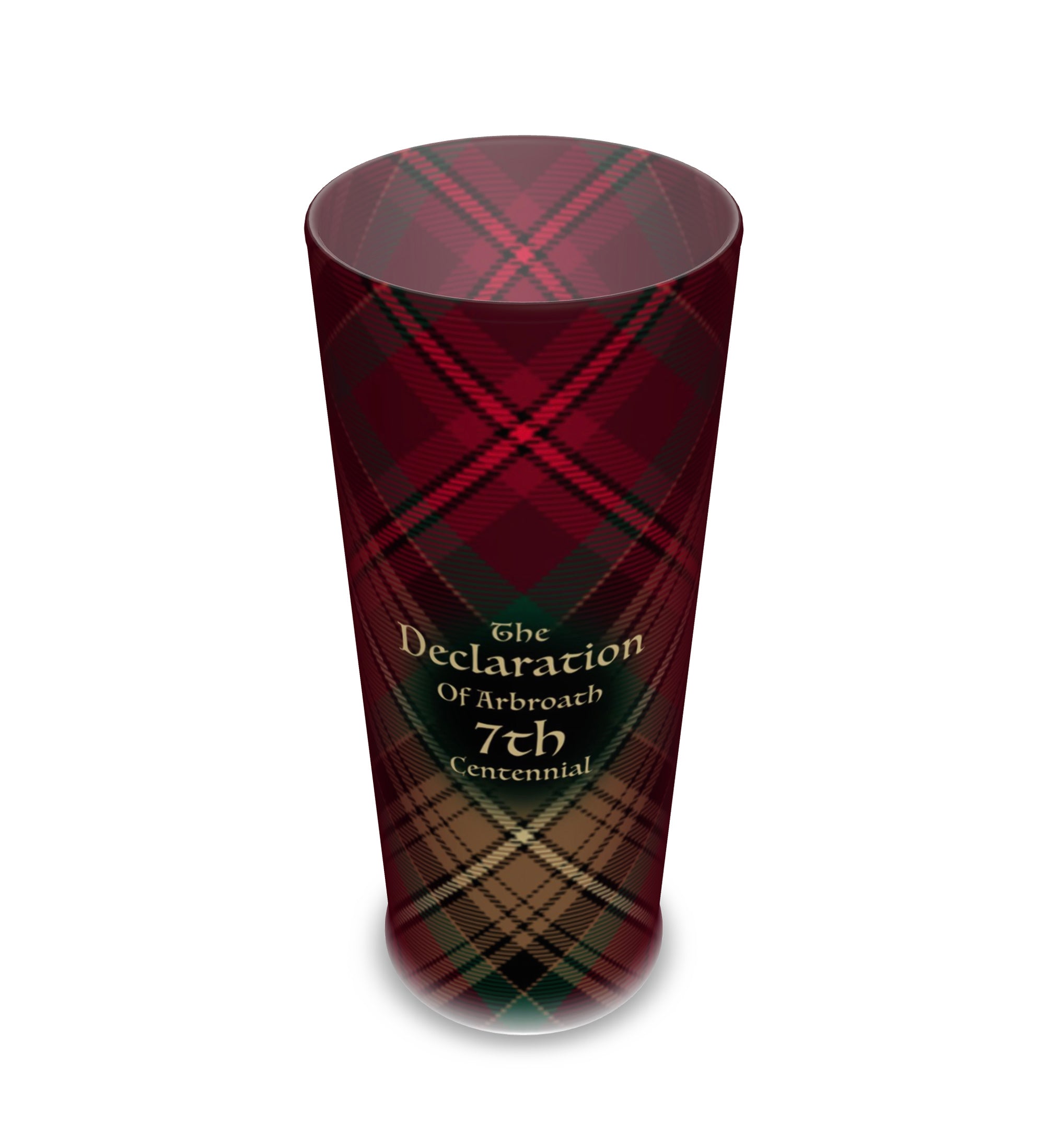Declaration of Arbroath 7th Centennial Tartan - Frosted Beer Glass